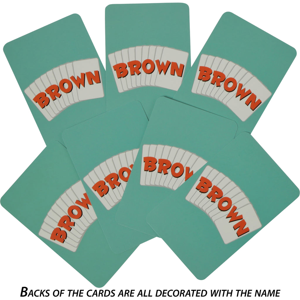 Personalized BROWN Family edition of the Happy Families Card Game
